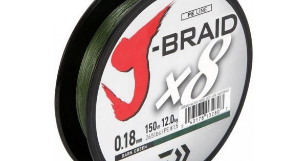 DAIWA STRUNA J-BRAID X8 150m 0,22mm ZELENA